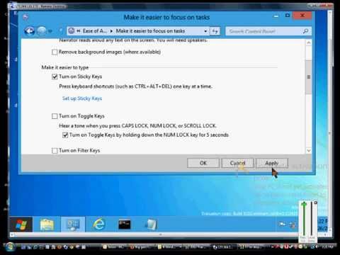 How to use sticky keys in Microsoft Windows Server 2012