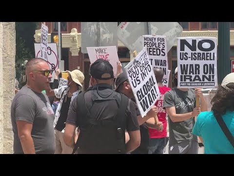 San Antonio residents protest against US striking on Iranian nuclear sites in downtown San Antonio