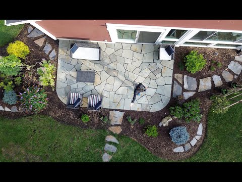 Flagstone Patio Update + New Sunroom Garden Office Tour & Landscape Upgrades