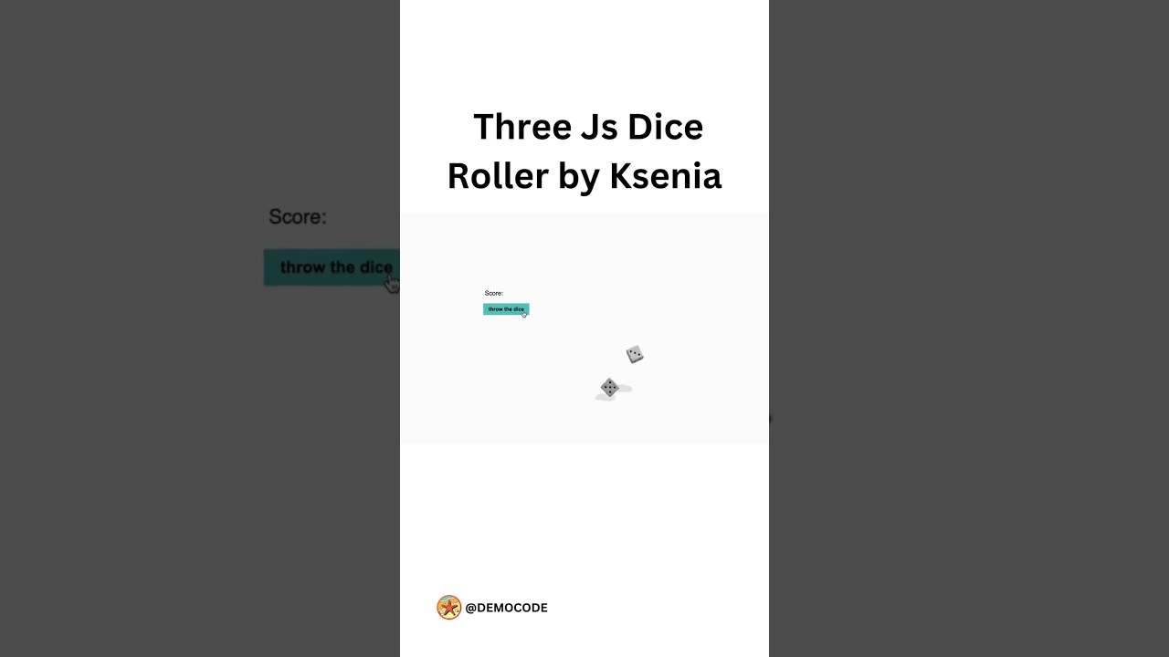 Three Js Dice Roller || #animation #css #threejs #coding #developer #cssanimation