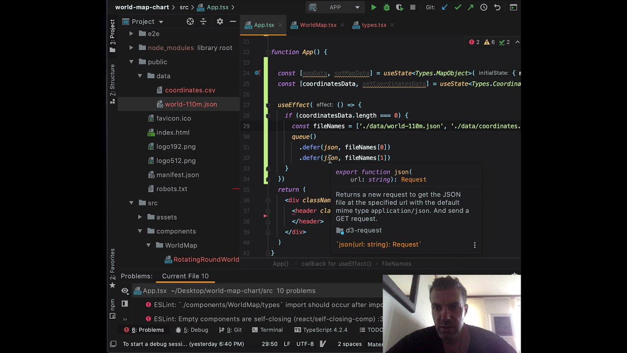 Integrating d3.js with React - World Chart - WorldMap d3 & React - Refactoring World Map