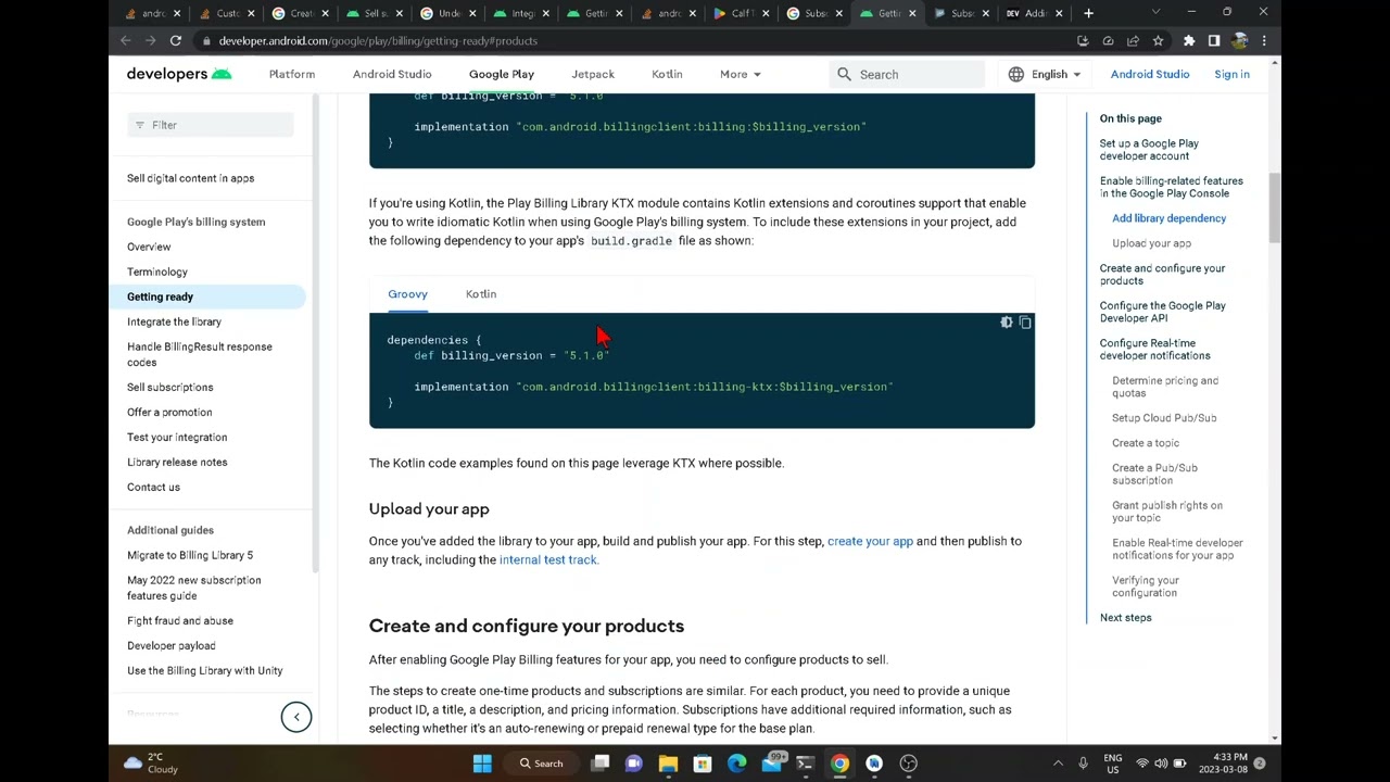 Adding Subscription to Android. Part 1. The UI