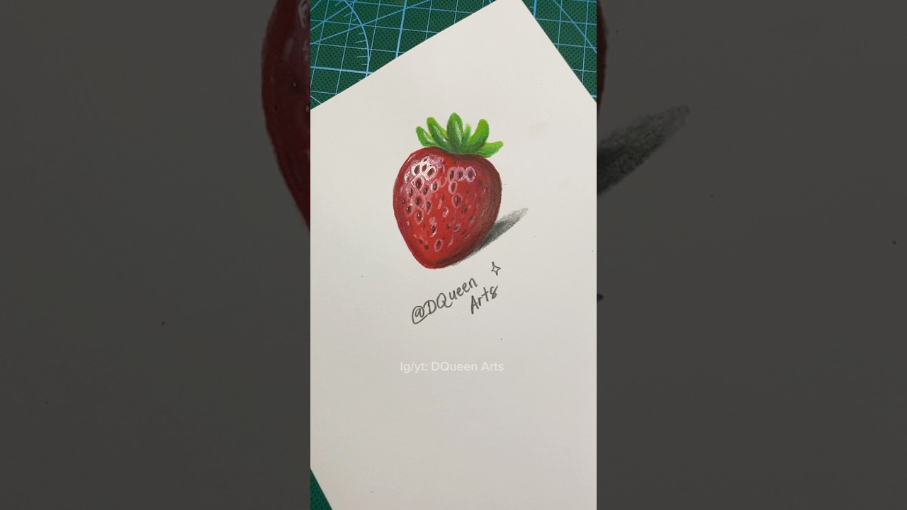 How to draw a REALISTIC strawberry 🍓Who likes strawberries? #art #drawing #drawingtutorial #howto...