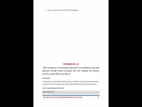 Machine Learning Lab Manual | JNTUK R20 CSE | Experiment-wise Guide