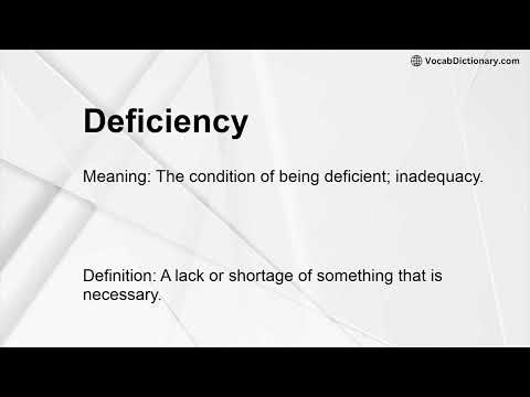 Deficiency Meaning