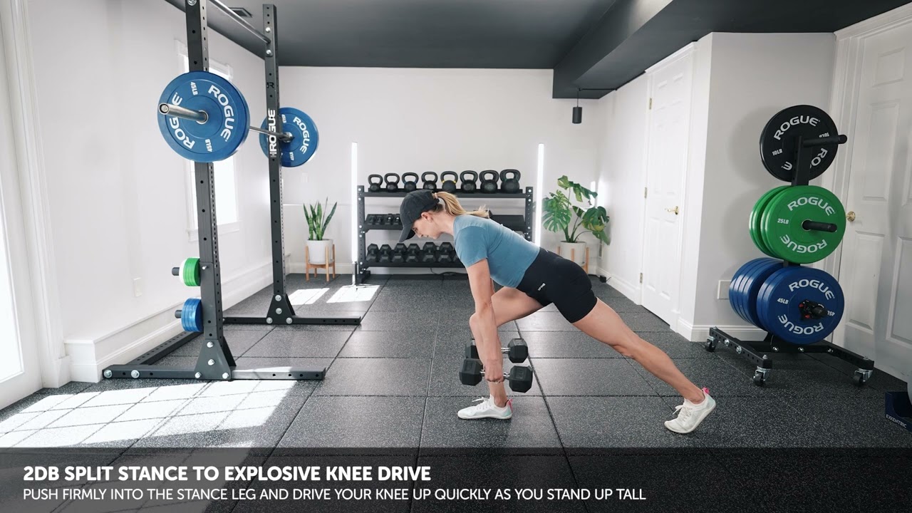 2DB Split Stance to Explosive Knee Drive