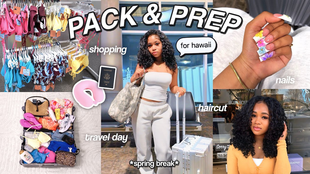 PACK & PREP with me FOR HAWAII ♡ travel essentials, glow up, airport vlog