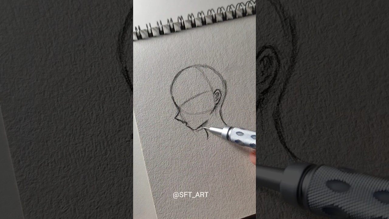 How to draw side profile anime✨ #art #howtodraw #sketch #shorts