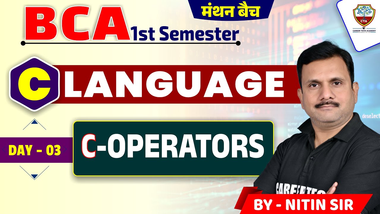 #bca C-programming Tutorial | C-Operators | Day - 03 | Learn programming from beginners #bcacourse