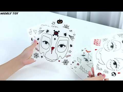 Luminous Halloween Temporary Tattoos for Adults and Kids/ Face Eye Mask Body Tattoos Glow In Dark
