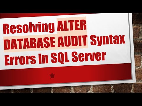Resolving ALTER DATABASE AUDIT Syntax Errors in SQL Server