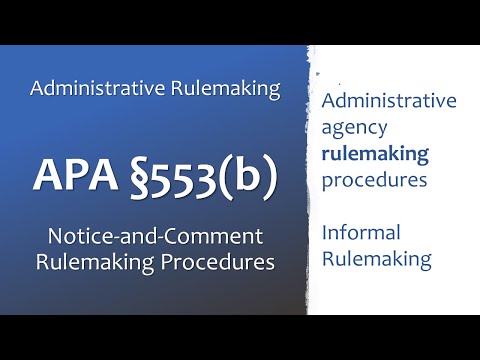 APA §553(b) Notice-and-Comment Rulemaking