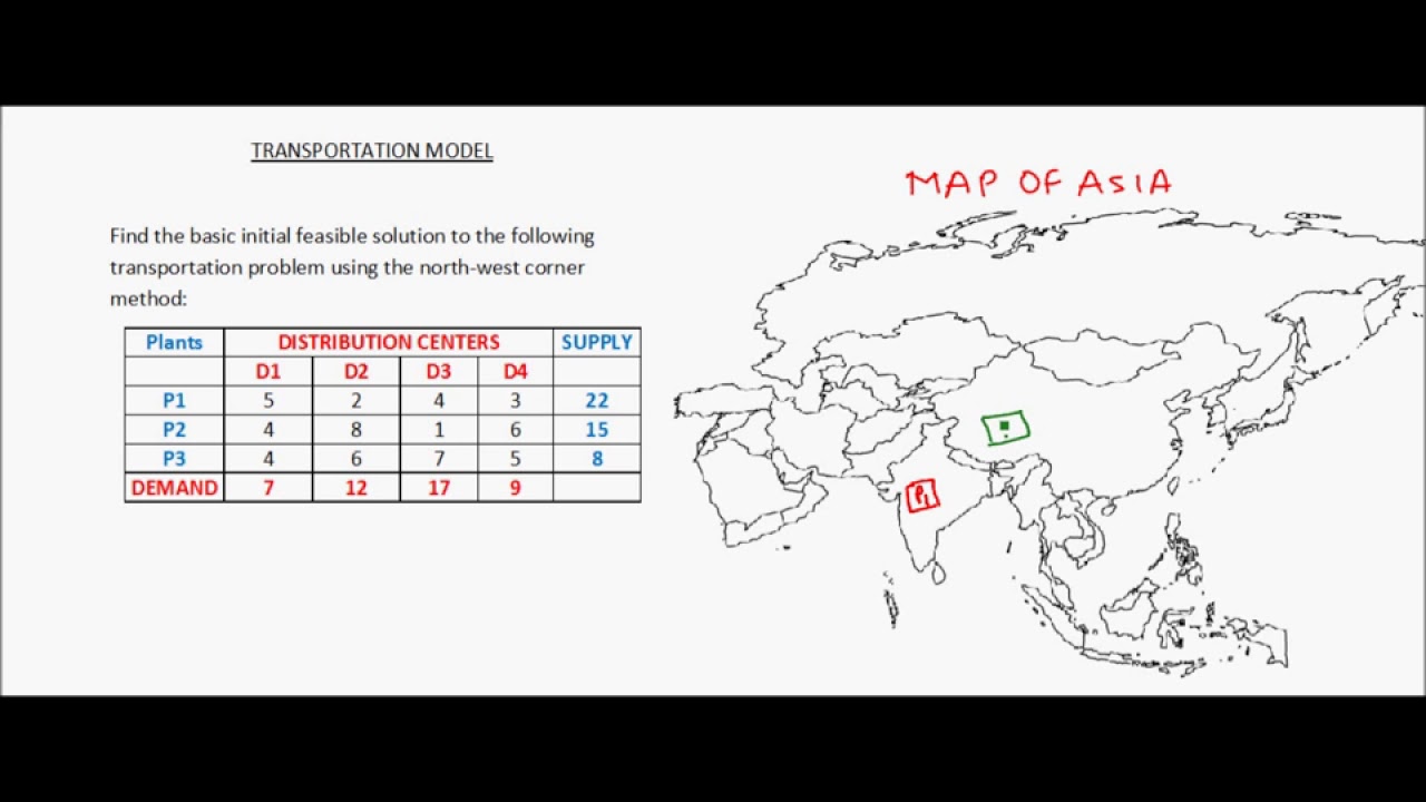 Transportation model in operation research