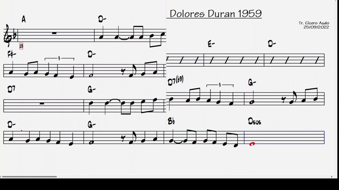 A Noite do Meu Bem - Dolores Duran 1959 (Tenor Sax Bb) [Sheet music]