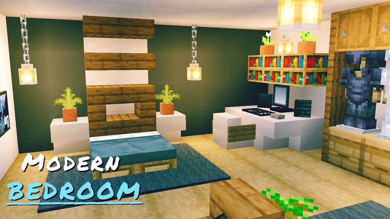 Modern Bedroom Design Tutorial (Minecraft PE 1.16 Beta)