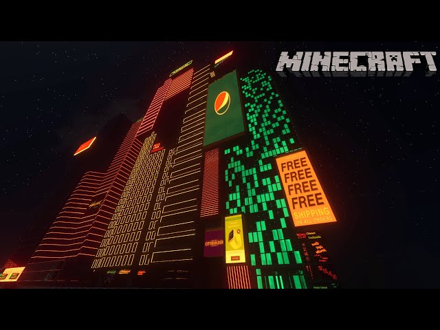 MINECRAFT CYBERPUNK Style Skyscraper | Building timelapse [little tiles ...