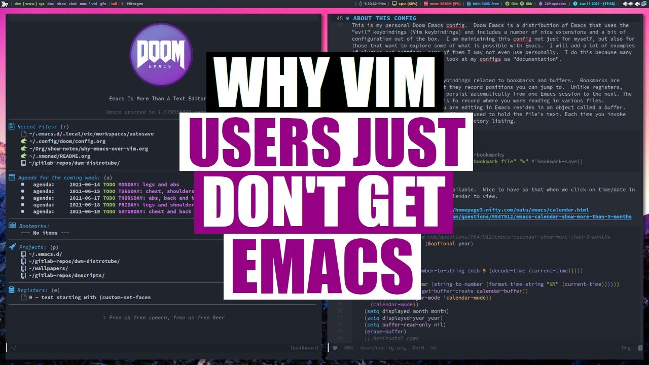 What Are The Benefits Of Emacs Over Vim?