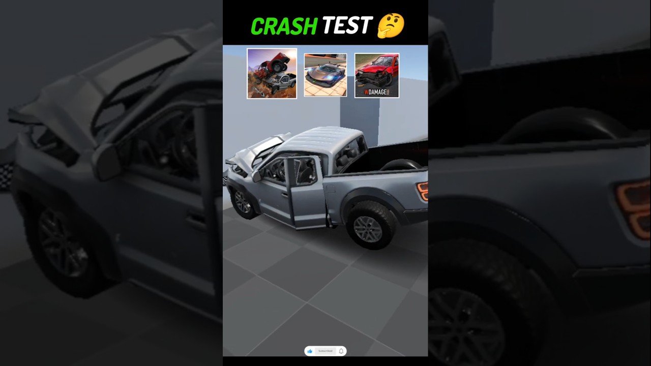 FlexicX 🆚 Extreme Car Driving 🆚 Wdamge || Crash Test 🤔 #youtobeshorts