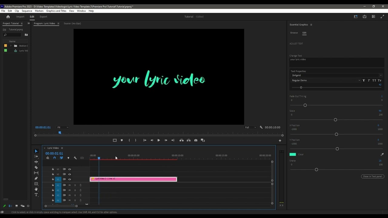 Lyric Video Template 2 | Premiere Pro | Tutorial