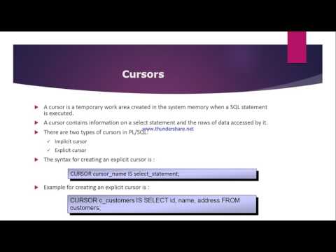PL/SQL Tutorial 9: What is Cursor? what are the Types of Cursors?