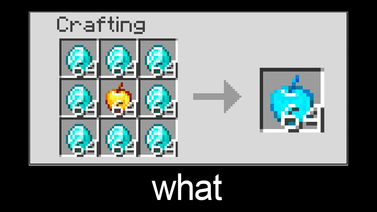 Minecraft wait what meme part 62 (diamond apple)