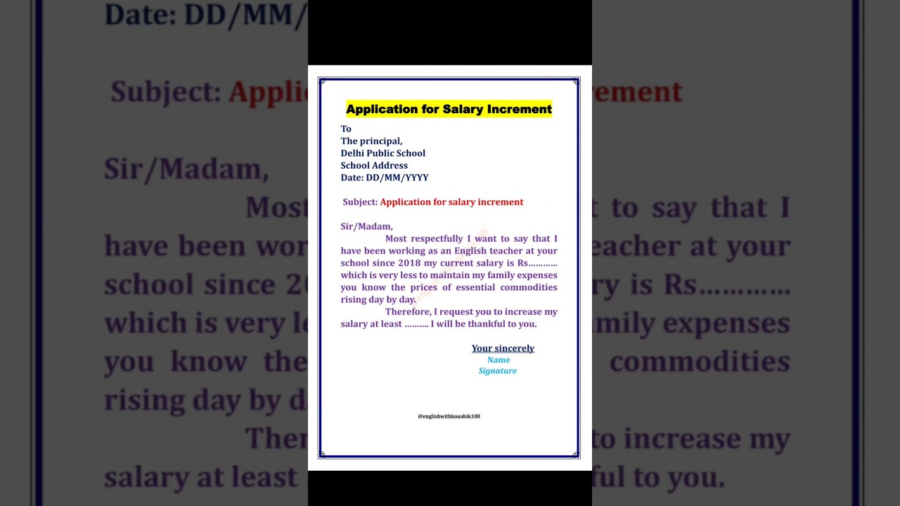 Application for Salary Increment #teacher #teaching #globaleducation  #explore #shorts #video #2024