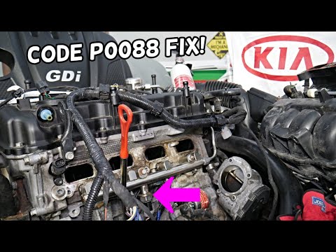 CODE P0088 LOW FUEL RAIL SYSTEM PRESSURE TOO HIGH KIA SORENTO, KIA SPORTAGE