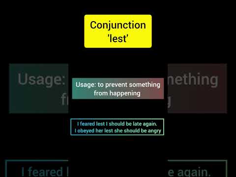 correct use of conjunction 'lest' | #shorts