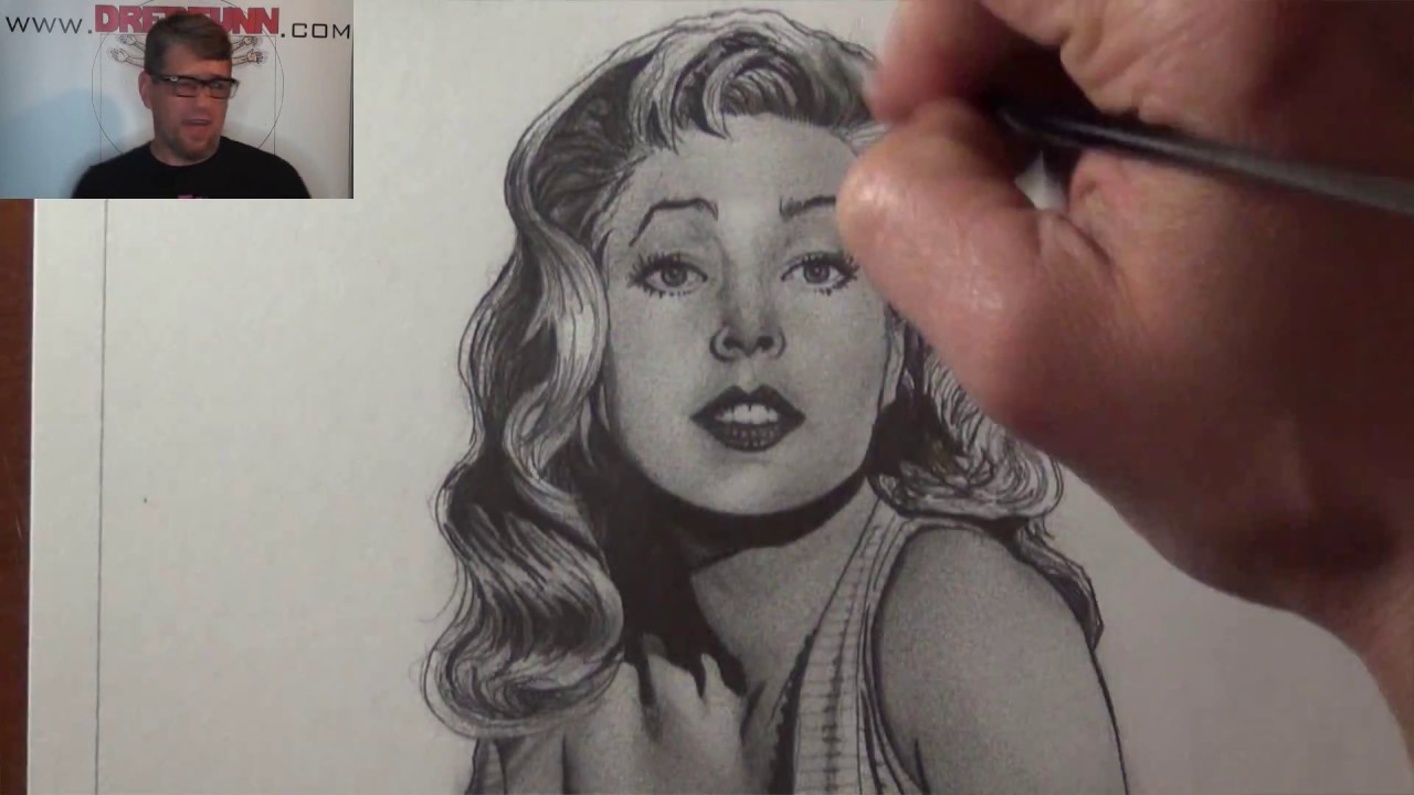 Betty Brosmer Weider a Dredfunn Mechanical Pencil Portrait