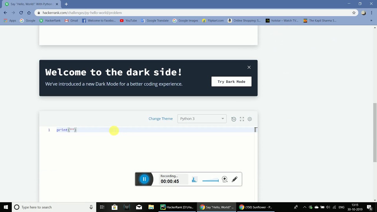 Introduction to HackerRank(PYTHON) and it's approach