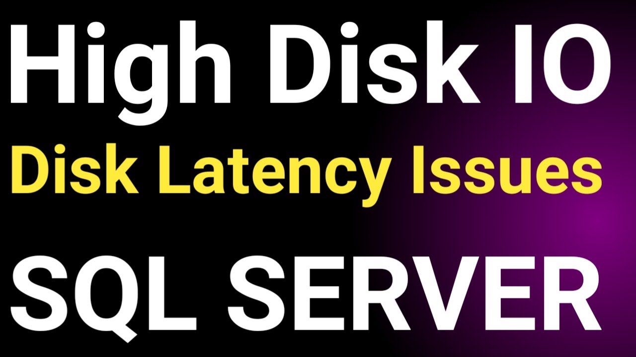 SQL Server disk High IO Latency || How to find Disk High IO latency || SQL server Disk IO issues