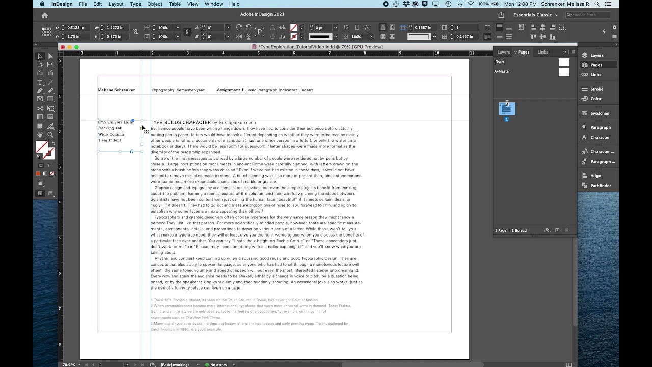 Explorations in Typography—Tutorial: Getting started