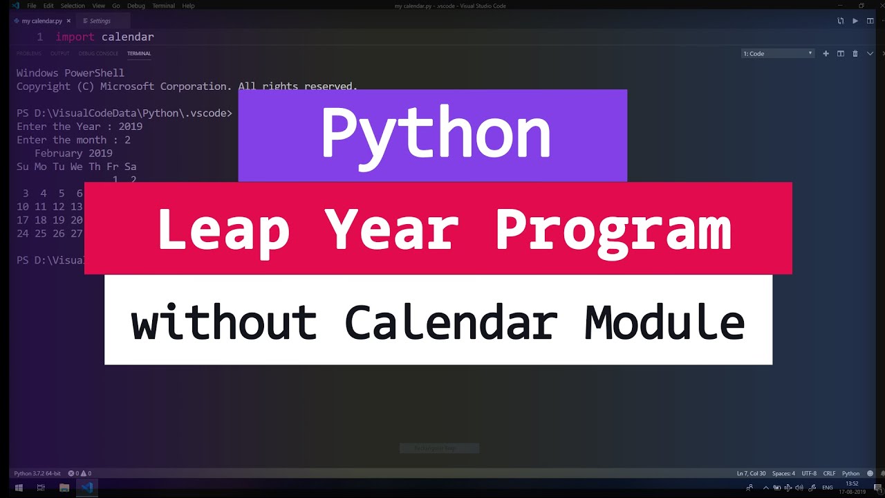Python Example Program to Check for Leap Year Without using Calendar Module