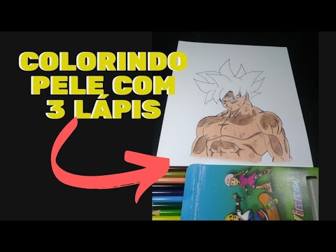 Como colorir Pele do Goku com 3 cores - Lápis de R$6,50 #shorts