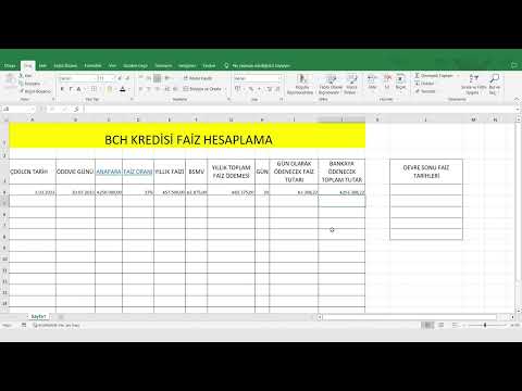 (HAP BILGi-1)BCH KREDİ FAİZ HESAPLAMA-DEVRE SONU FAİZİ