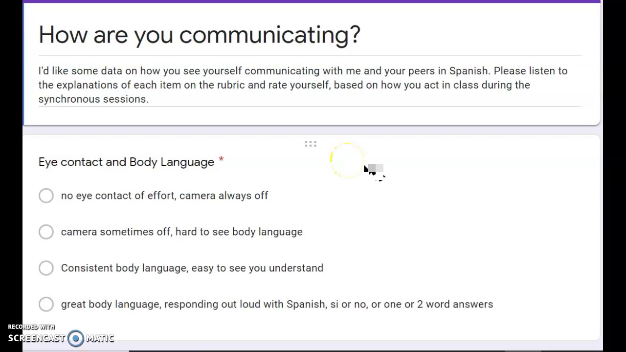 communication rubric 1