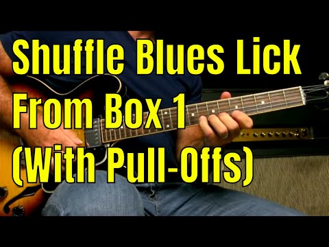 Blues Guitar Lesson - Shuffle Blues Lick From Box 1 A Minor Pentatonic/Blues Scale