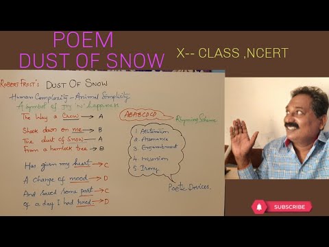 # X CLASS ,NCERT POEM- DUST OF SNOW ,EXPLANATION# #RHYMING SCHEME#POETIC DEVICES# MESSAGE# SUMMARY#