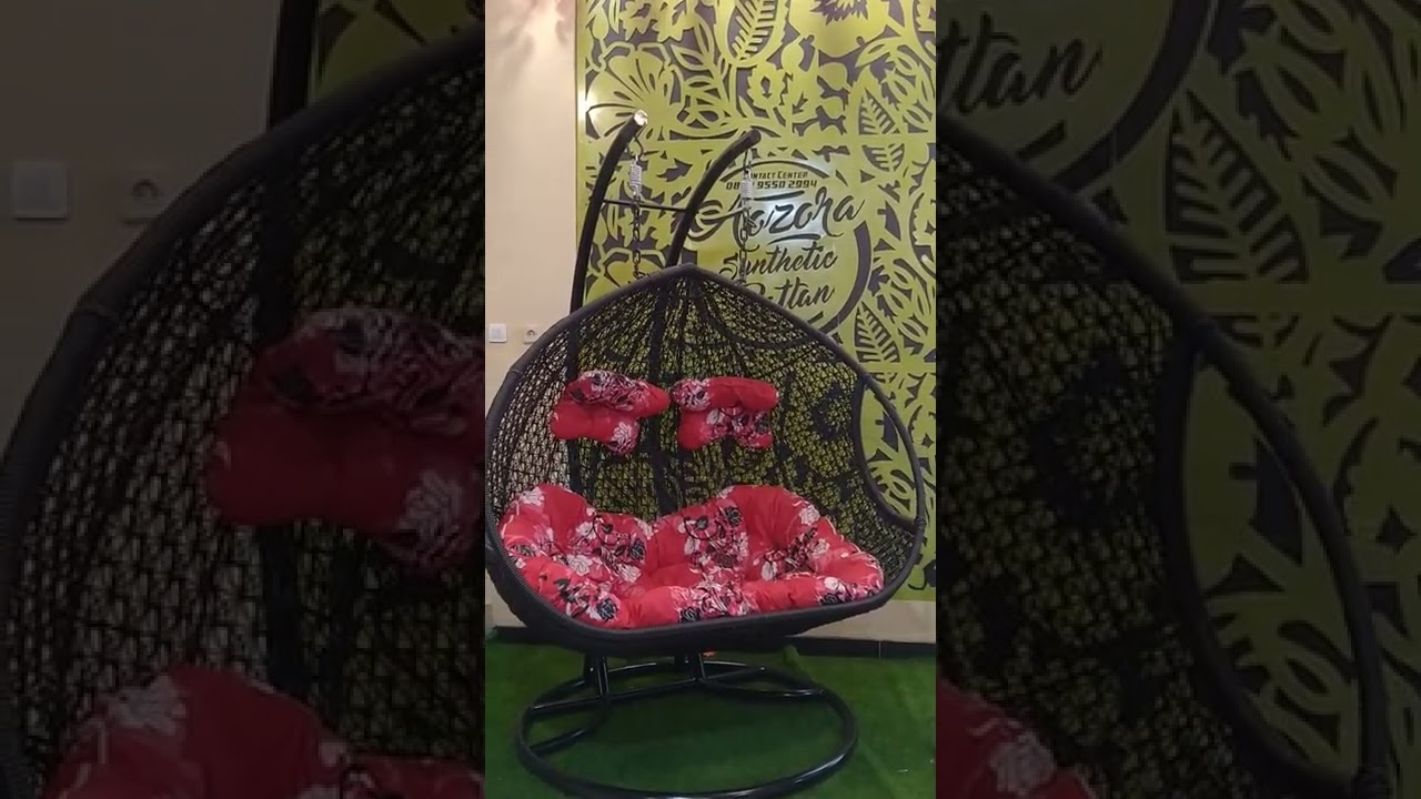 Ayunan Gantung Rotan Sintetis Pear Jumbo Kapasita 2 Orang