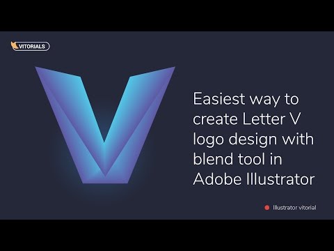 Create letter v logo with blend tool in Adobe Illustrator