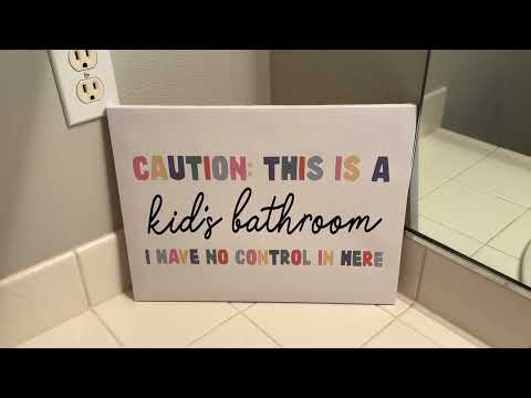 Caution This Is A Kids Bathroom Bath Quotes Canvas Wall Art Prints Painting Decor | Product Review