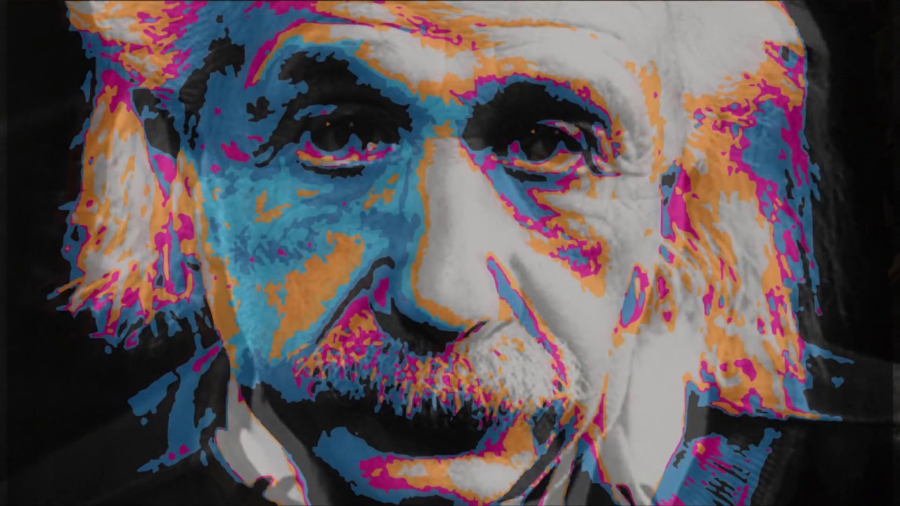 Albert Einstein Contemporary Modern Art Portrait - Vinyl Sticker on Sheet Metal