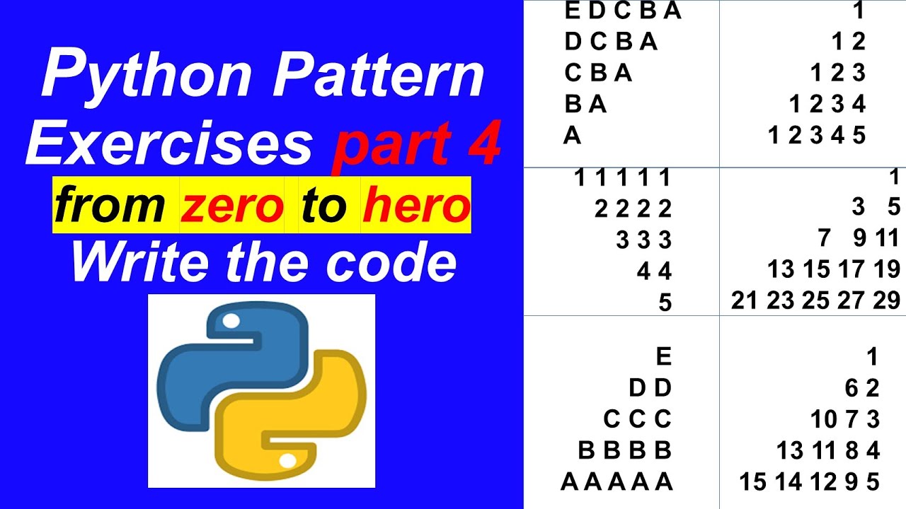 ALL Python Pattern over 700 exercise part 4 with solution #python #pattern  #exercise #beginners