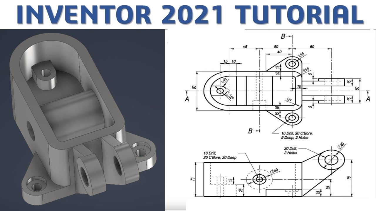 Inventor 2021 Tutorial #175 | 3D Model Basic Beginners | CADCAM TUTORIAL