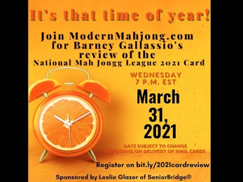 Modern Mahjong presents our 2021 National Mah Jongg League Card Review with Barney Gallassio