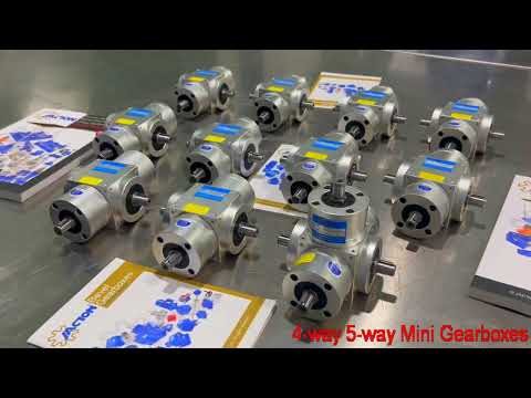 Bevel gearboxes (90° right angle gearbox) - JTP65 - solid male input and output shaft - 4 way - 5way