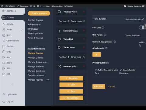 Ading Scorm Packages to Units