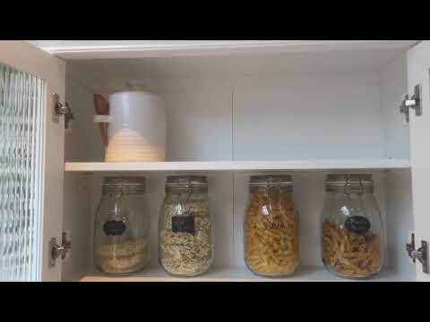 HOMCOM 4 Door Kitchen Cupboard Review - Freestanding Storage Cabinet with Glass Doors- Easy to Build