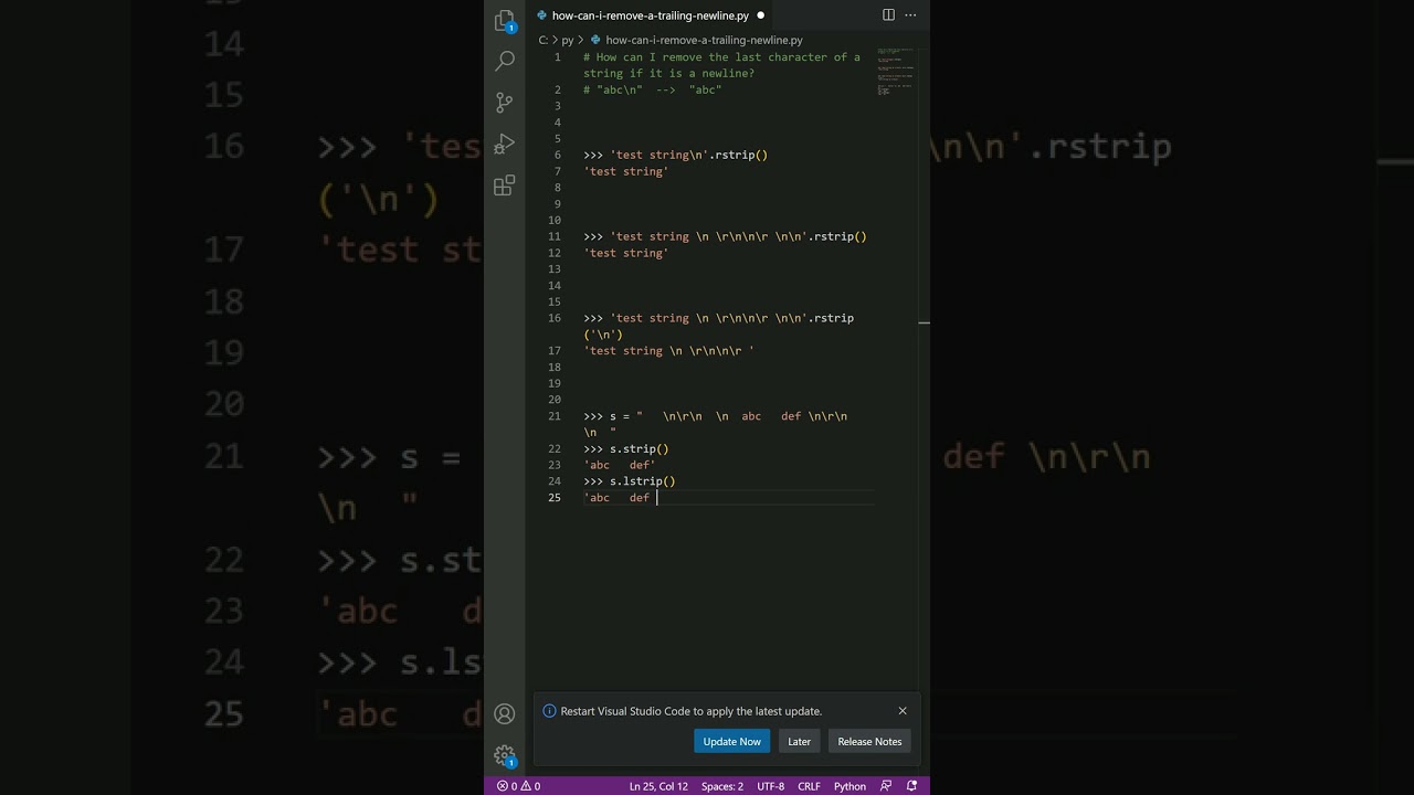 python - How can I remove a trailing newline?