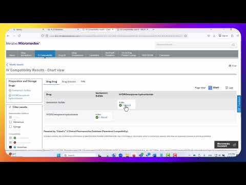 How to check IV Compatibility using Micromedex